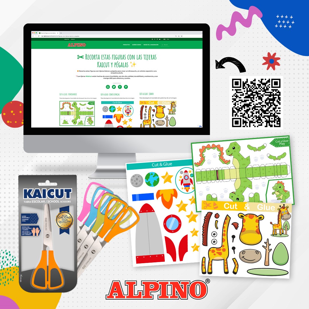 Recorta figuras con las tijeras Kaicut y pégalas | Alpino® Oficial